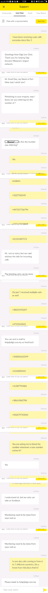 Spam calls from international numbers since Dec
