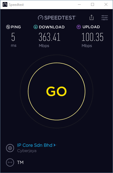 Sudah TurBO-ed 500 Mbps Unifi