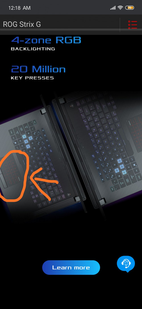 Activate virtual numpad on touchpad