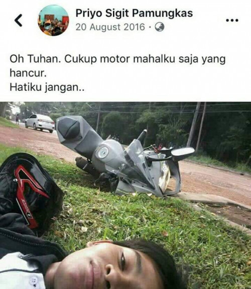Motor eksiden amik selfie