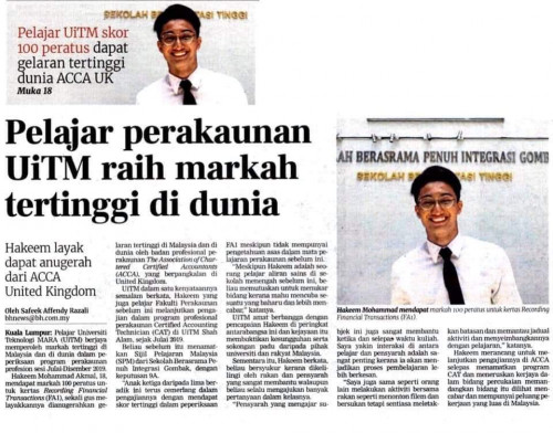 UiTM student got highest mark for accountant