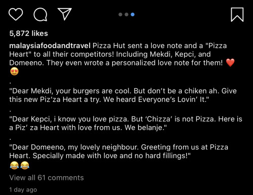 Pizza Hut love notes