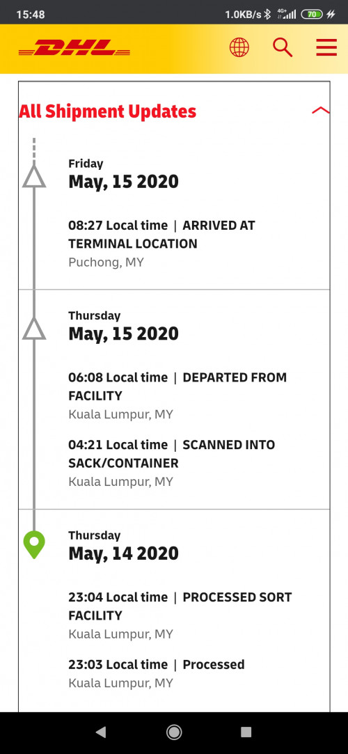 Dhl slow update tracking