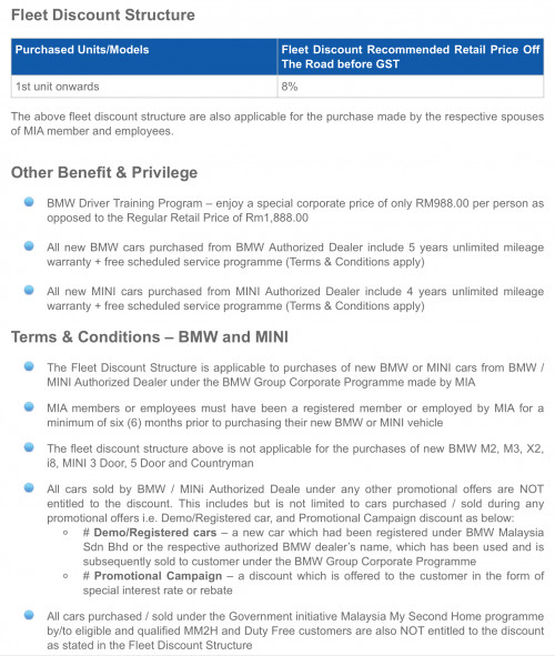 Mercedes and BMW fleet discount