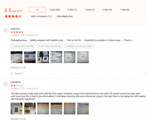 Scams on Shopee - Hard Disk