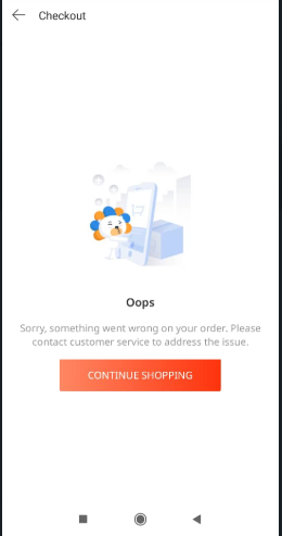 lazada APP unable to checkout
