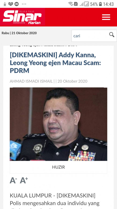 [DIKEMASKINI] Addy Kanna, Leong Yeong ejen Macau S