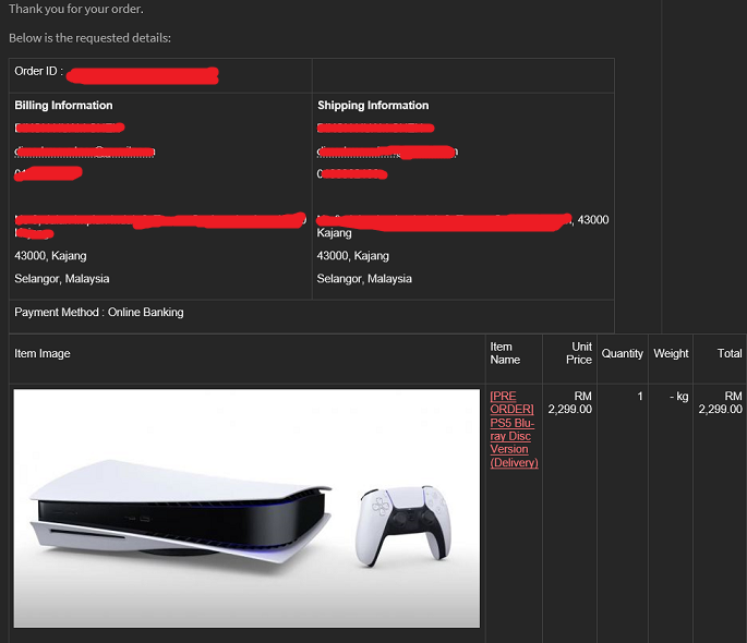 PS5 ORDER - Pictr.com