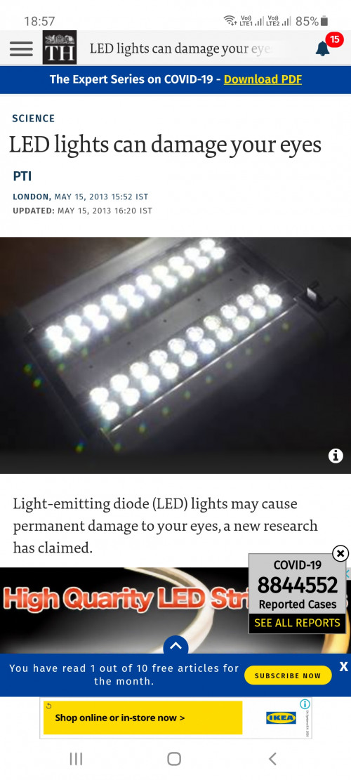 OMG dont use LED lamp. It damage your eye.