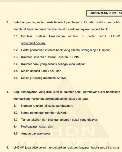 Notis from LHDN