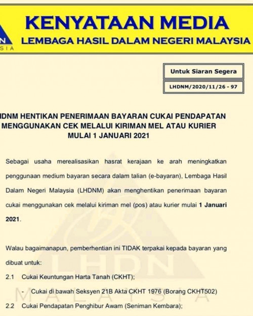 Notis from LHDN