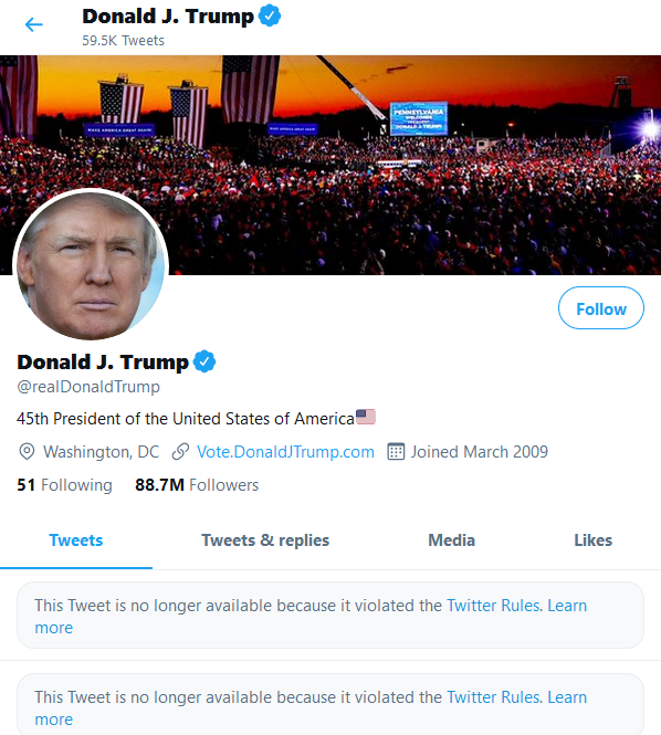 Screenshot 2021 01 07 Donald J Trump ( realDonaldTrump) Twitter - Pictr.com