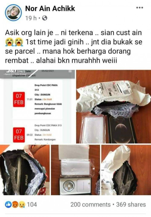 After mogok now JnT parcel start kena curi.