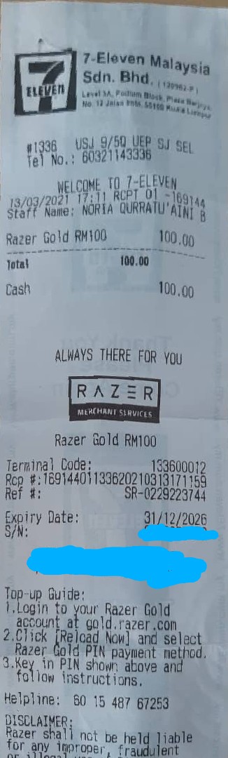 [WTS] Razer Gold RM100 Reload Pin
