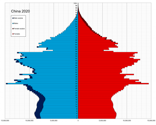 1200px China single age population pyramid 2020 - Pictr.com
