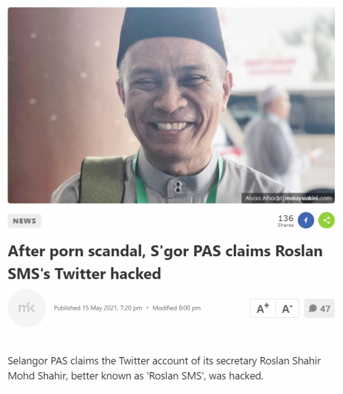 hamsap penunggang agama PAS twitter kena hack
