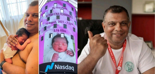 Tony Fernandes introduces newborn daughter