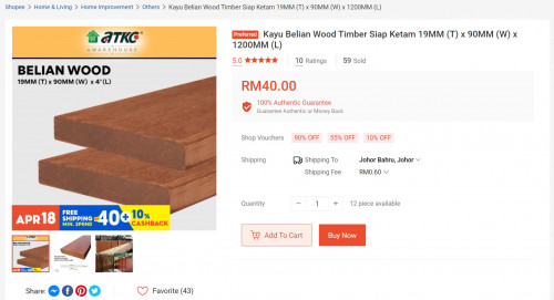 what is Belian timber price?