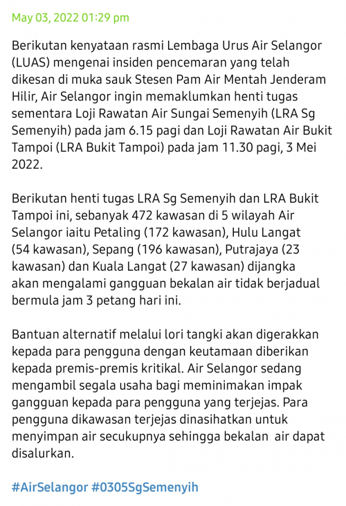 Syabas Air Selangor!