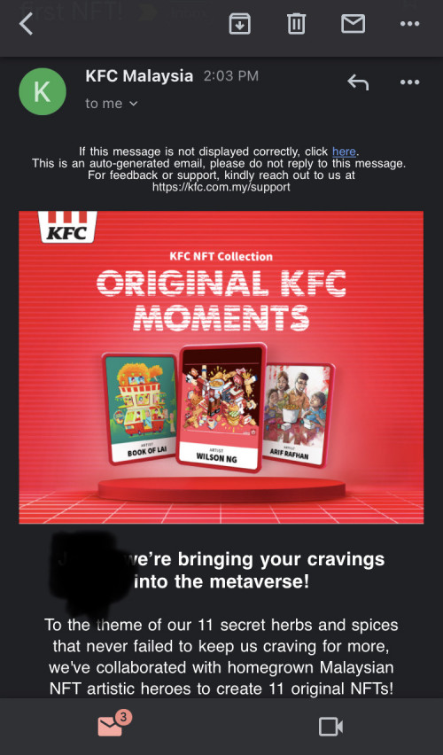 KFC launch NFT on OpenSea lol
