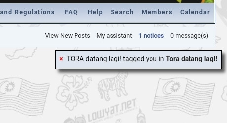 Tora datang lagi!