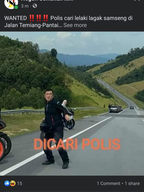 Mat Rempit dicari polis. Padan muka.
