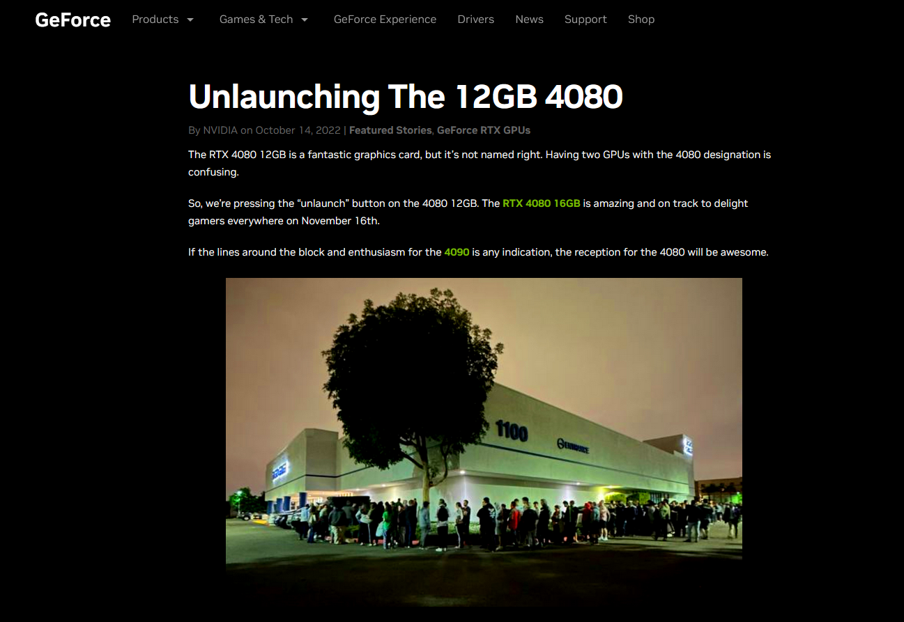 nvidia unlaunch rtx4080 12gb