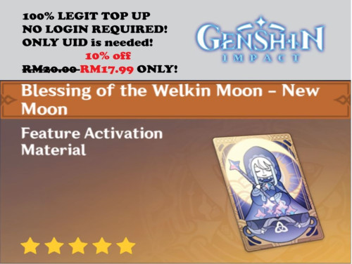Genshin Impact Blessing Welkin Moon Legit Top UP