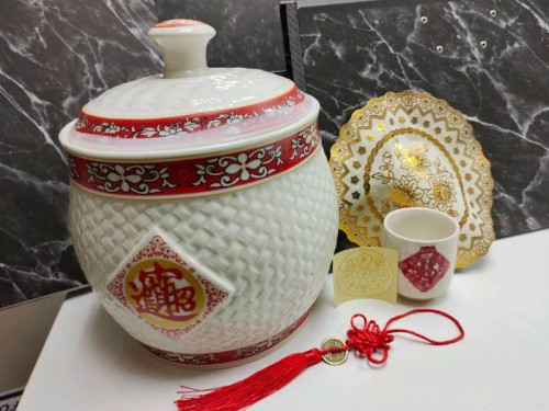 Feng shui Ceramic rice bucket ceramic rice bucket