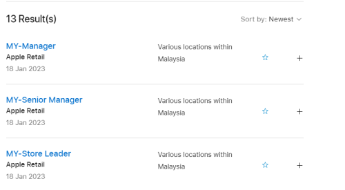 Job Vacancy at Apple Malaysia