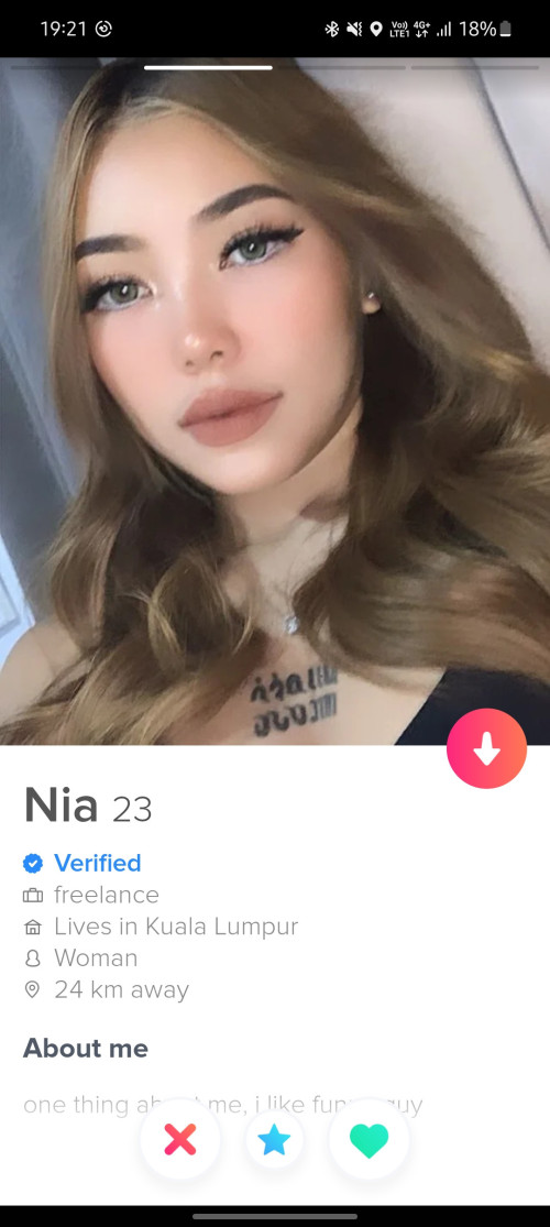 I saw Nia Irwan on tinder