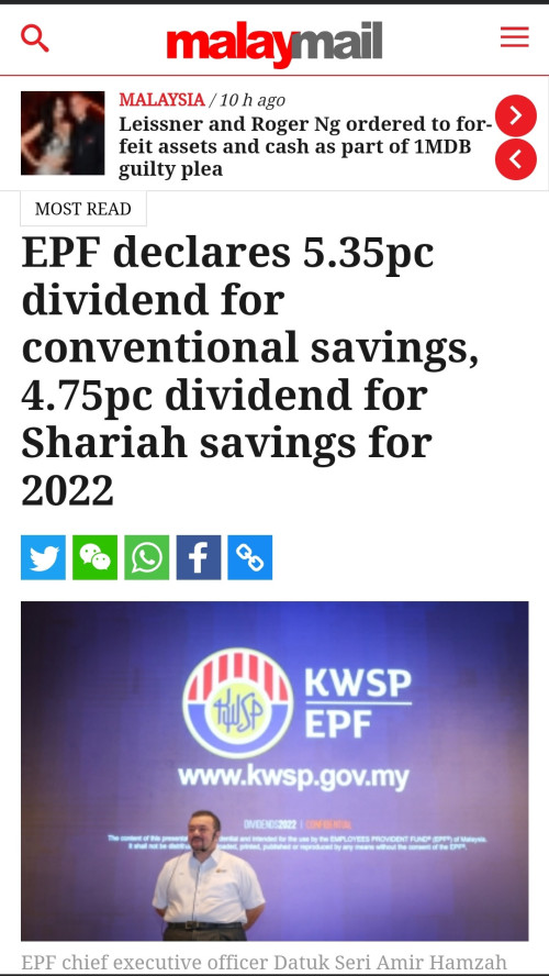 Habislah epf dividend