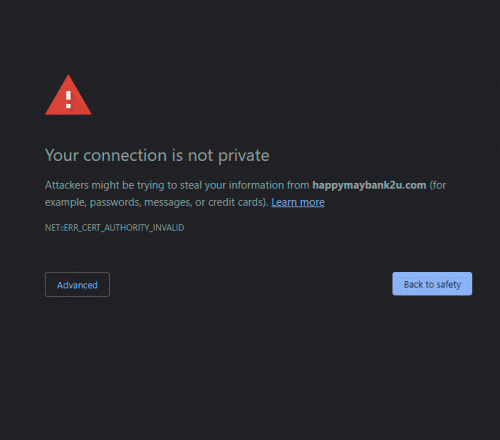 Beware of Maybank2u phishing site