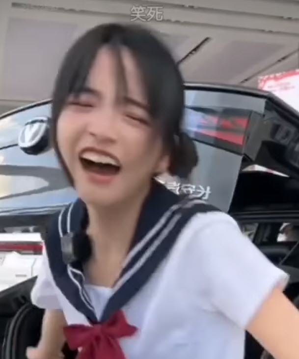 Kesian cute amoi hand stucked at civic windbreaker