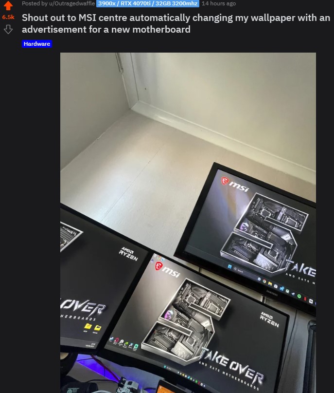 MSI can now overtake your desktop wallpaper