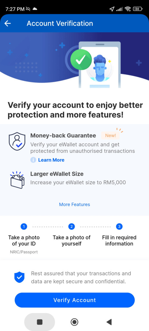 TnG eWallet Account Verification