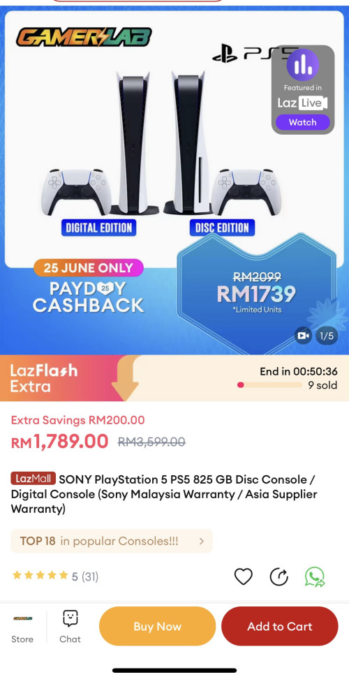 PS5 selling only 1.7k