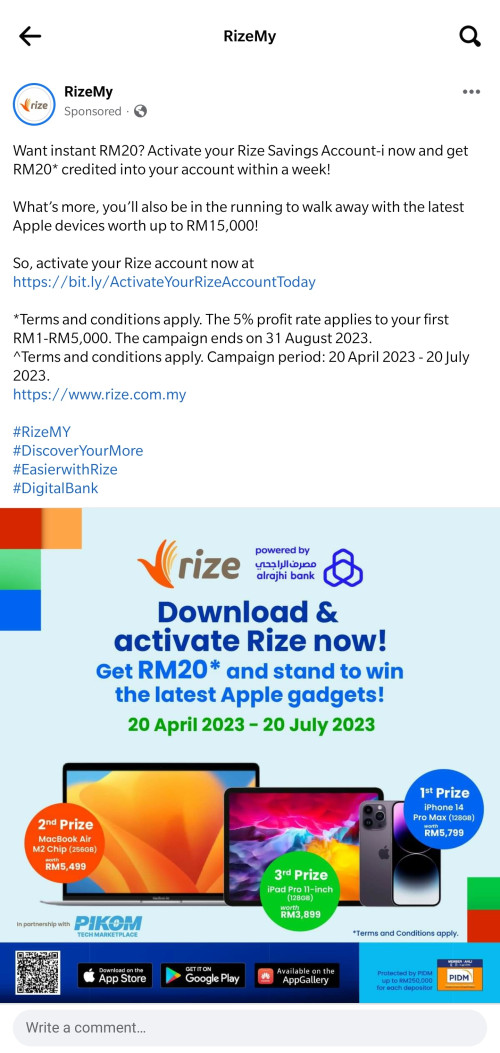 Al Rajhi Bank Malaysia launches digital bank Rize