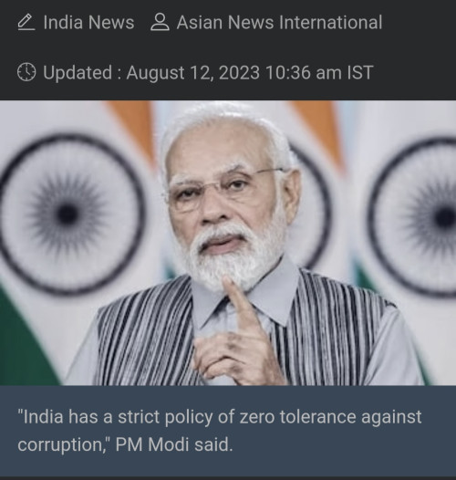 🇮🇳 strict zero tolerance to corruption policy