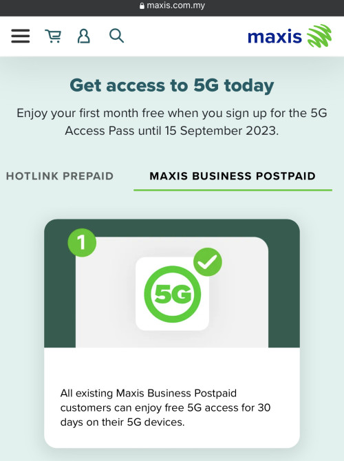 Maxis 5G upgrade for existing customers