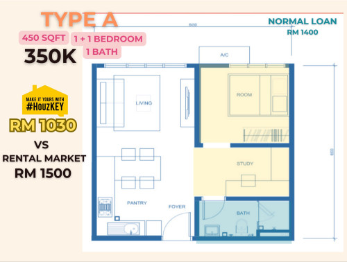 House outside MRT RM900/mth RM360K