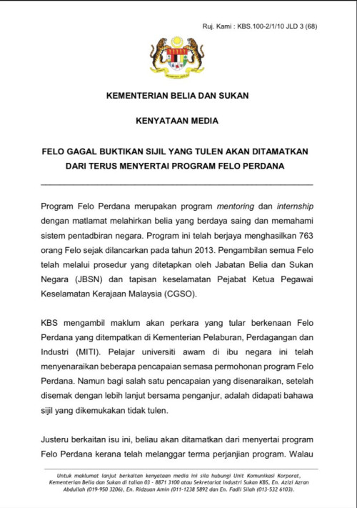 UPDATE: NASA/MITI scammer Azhar diberhentikan