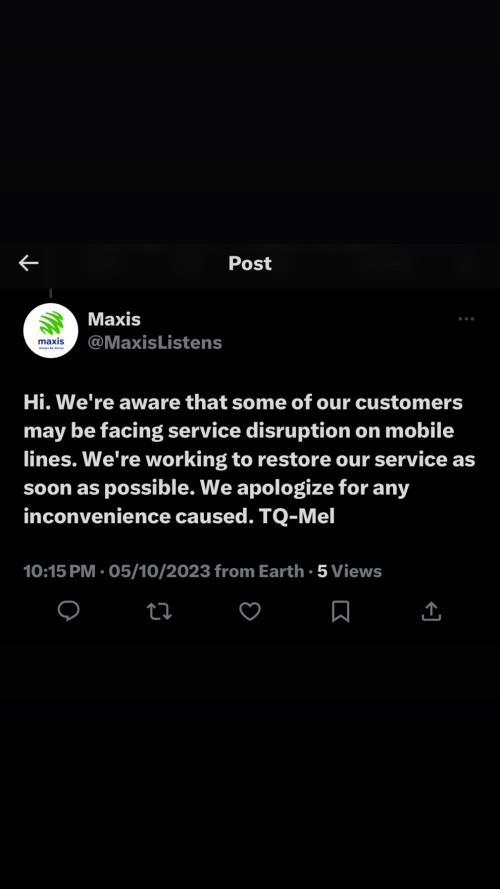 Anyone having maxis service lost?