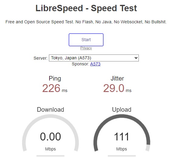 What is your libre speed test to Tokyo?