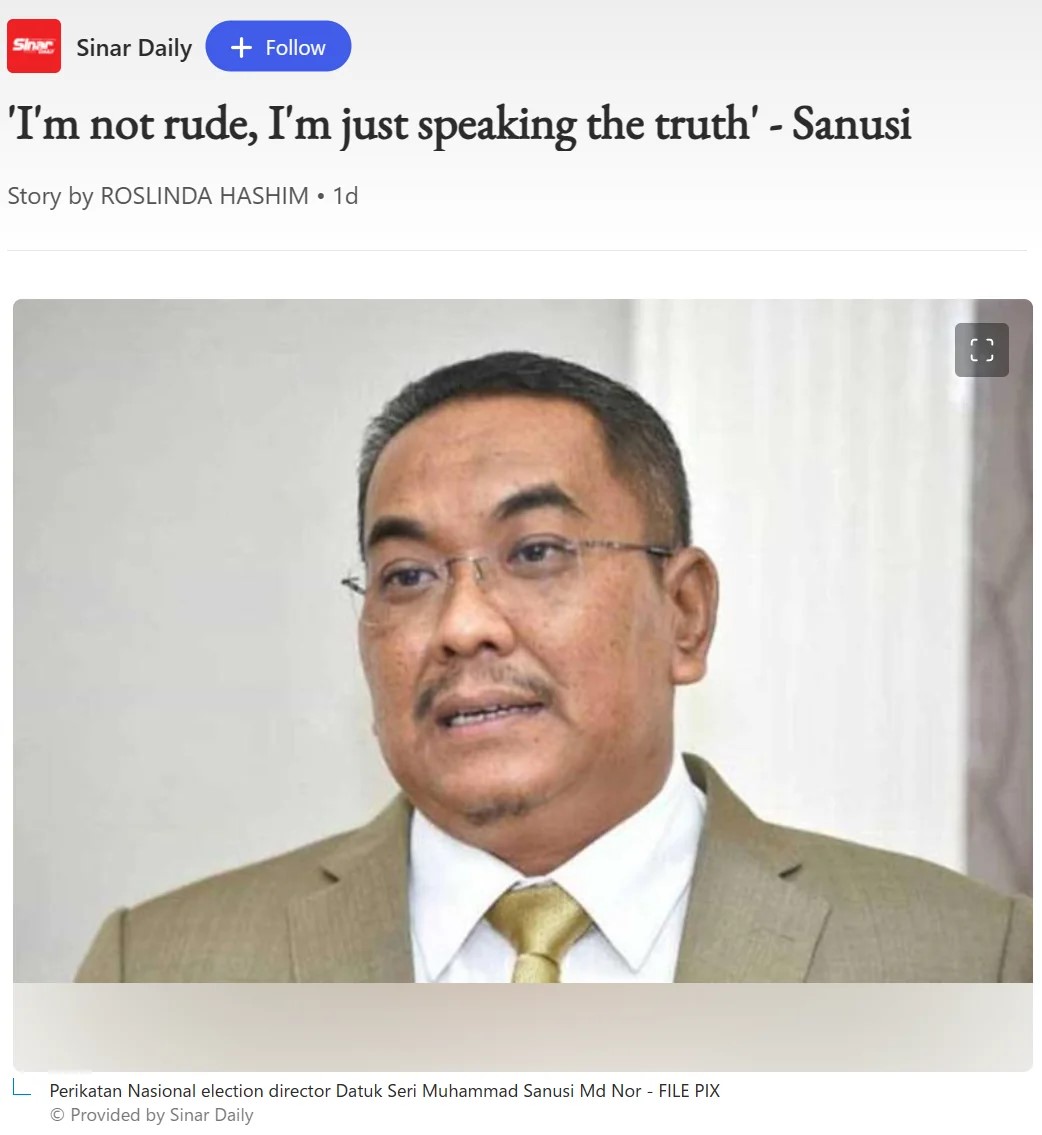 Sanusi: "Amiruddin defamed me first label "coward"