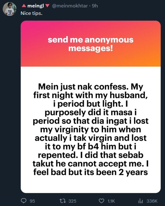 Woman piap during period to fake deflower
