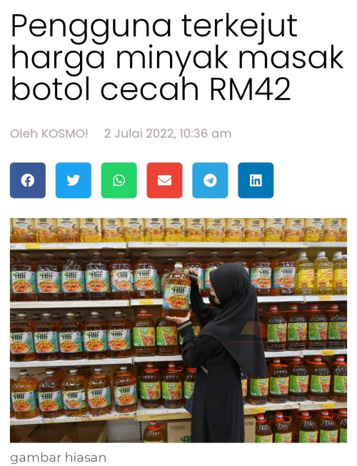 GEMPAR: Minyak masak akhirnya turun