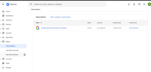 Google workspace subscription