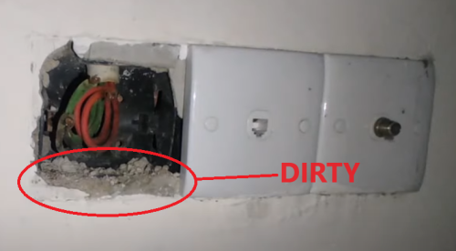 Concealed wall socket full of concrete = B40?