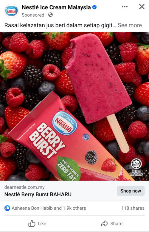 Nestlé 's new ice cream flavour - Berry Burst